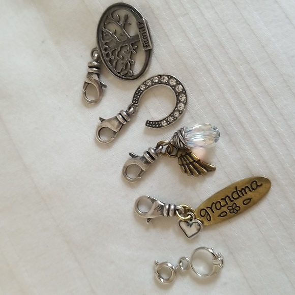 Jewelry | Gold Silver Charms Grandma Lucky Horseshoe Ring Wing Family ...